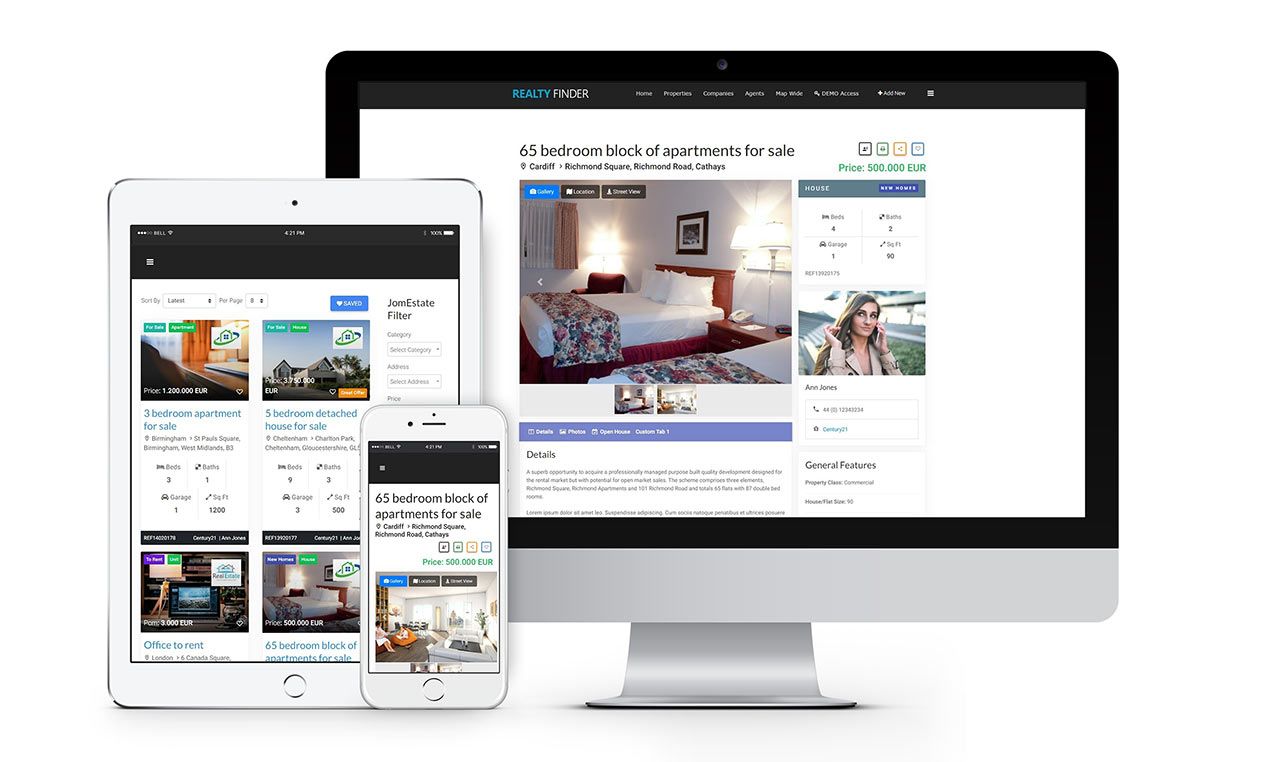 JomEstate Joomla Real Estate Extension | Ultimate Property Listing Solution | Comdev Plugins ...